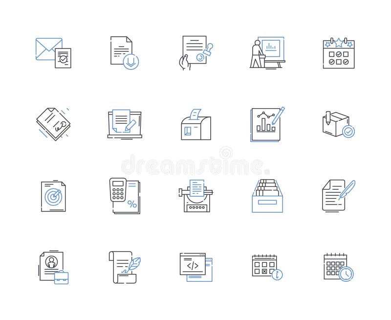 Formulating Strategy Line Icons Collection. Planning, Analysis, Tactics ...