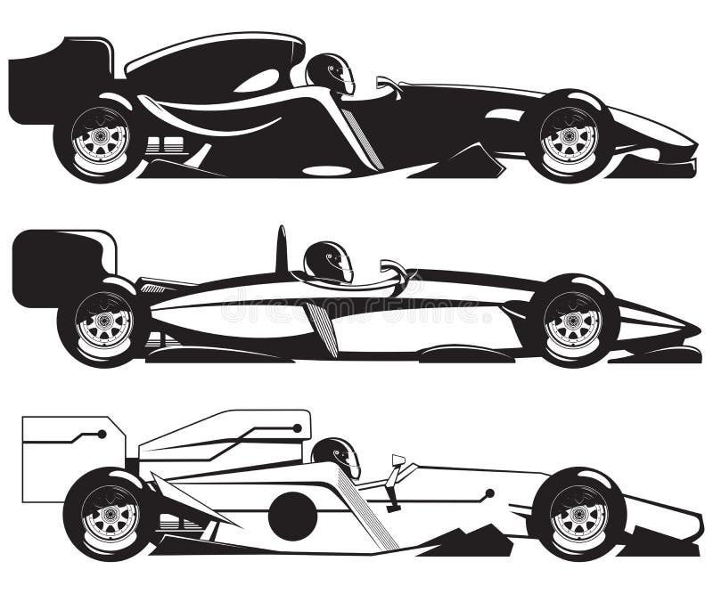 Formule 1 vector illustratie. Illustration of motor, beeldverhaal ...