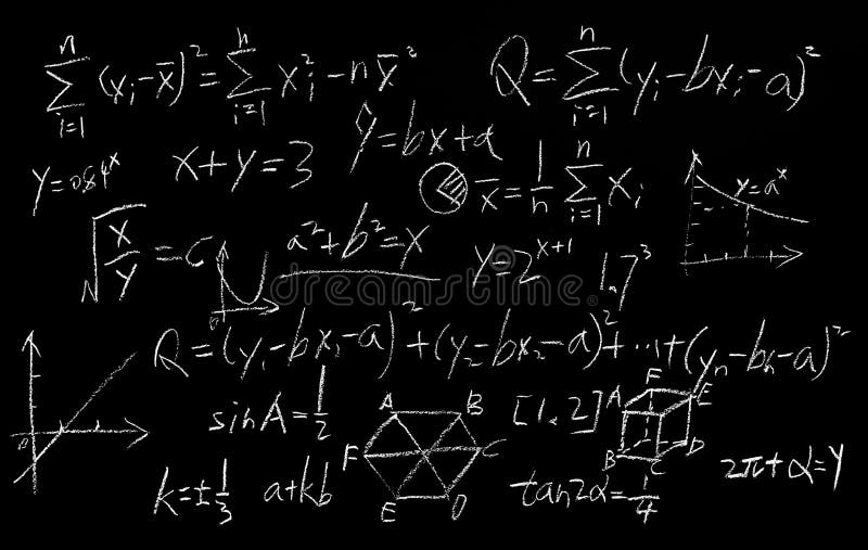 Formules De Maths Sur Le Fond De Tableau Photo stock - Image du ...