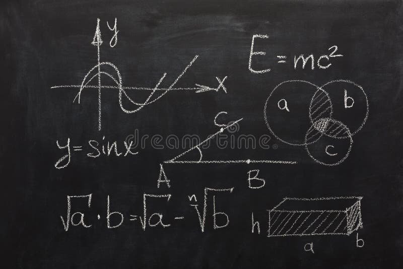 Formules De Maths Sur Le Tableau Noir Photo stock - Image du retrait ...