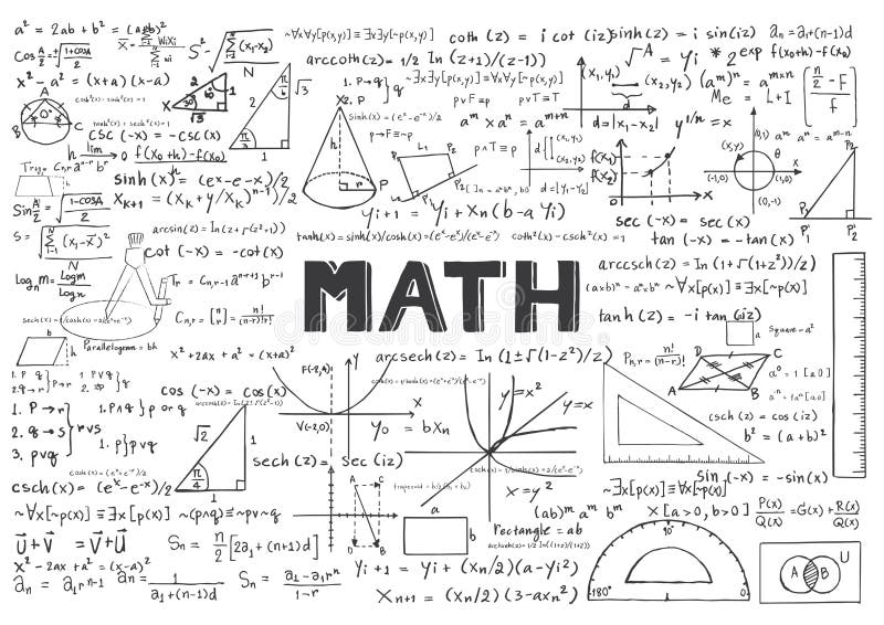 Formules Tirées Par La Main De Maths Pour Le Fond Illustration de ...