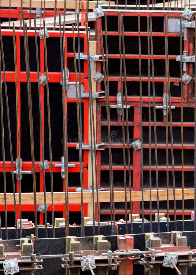 Formwork for Concrete Construction Stock Image - Image of bolts ...