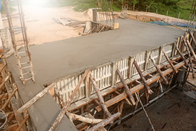 Formwork of Concrete Slab and Beams and Supporting Beams on ...