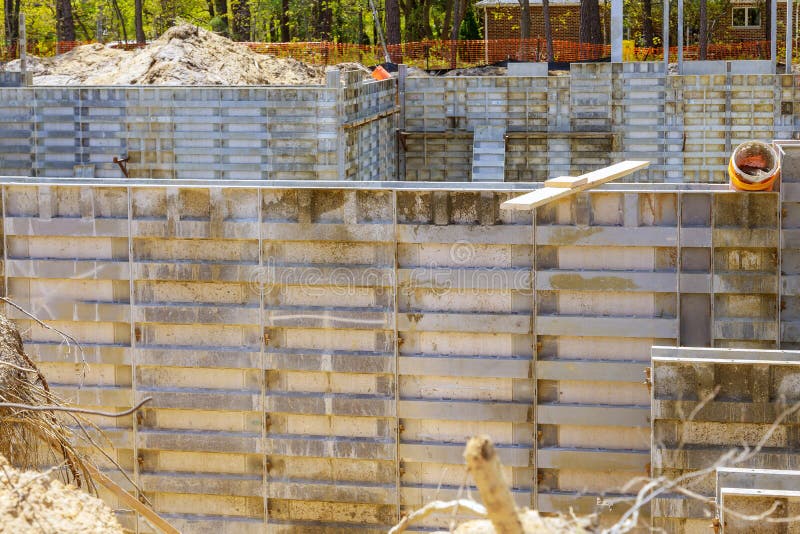 Formwork Construction Concept Unfinished House on the Metal Formwork ...