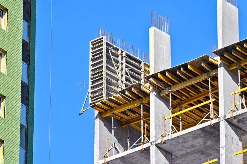 Formwork on Construction Site Stock Photo - Image of condominium ...