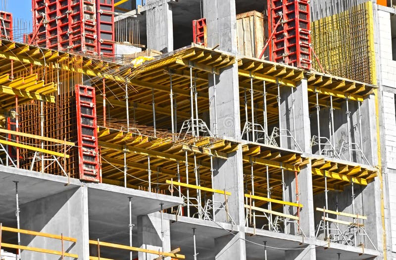 Formwork on Construction Site Stock Image - Image of built, cement ...