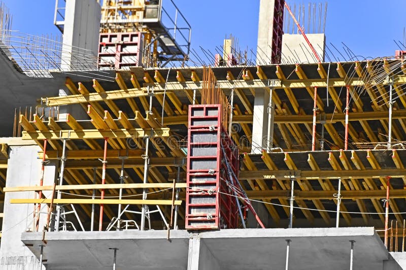 Formwork on Construction Site Stock Photo - Image of condominium ...
