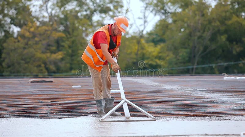 Formwork Creation. Working with Concrete at a Construction Site. a ...