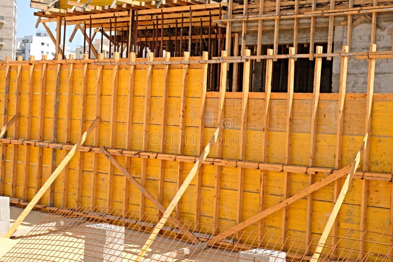 Formwork for Foundation Wooden Fence. Stock Image - Image of foundation ...