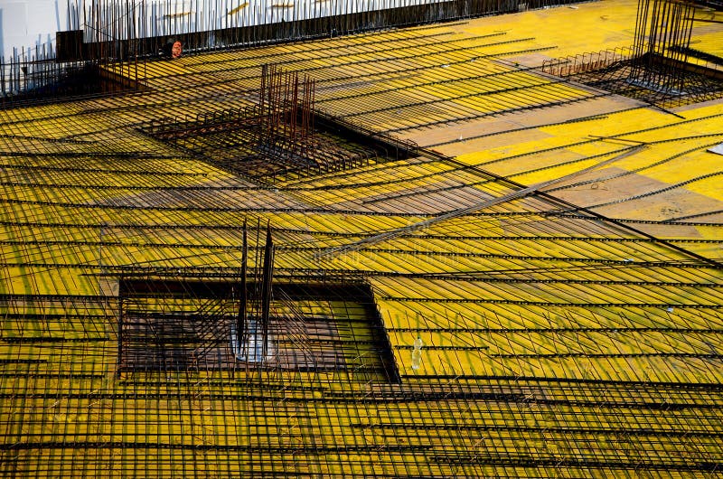 Formwork in Front of the Concrete Ceiling. the Wires are Like a Net ...