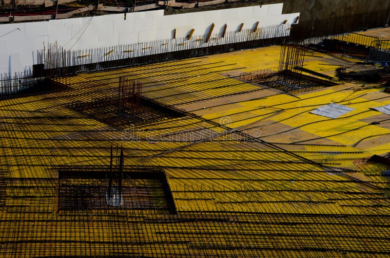 Formwork in Front of the Concrete Ceiling. the Wires are Like a Net ...