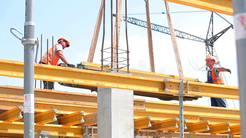 The Formwork is Lifted on a Crane. Formwork for Creating Reinforced ...