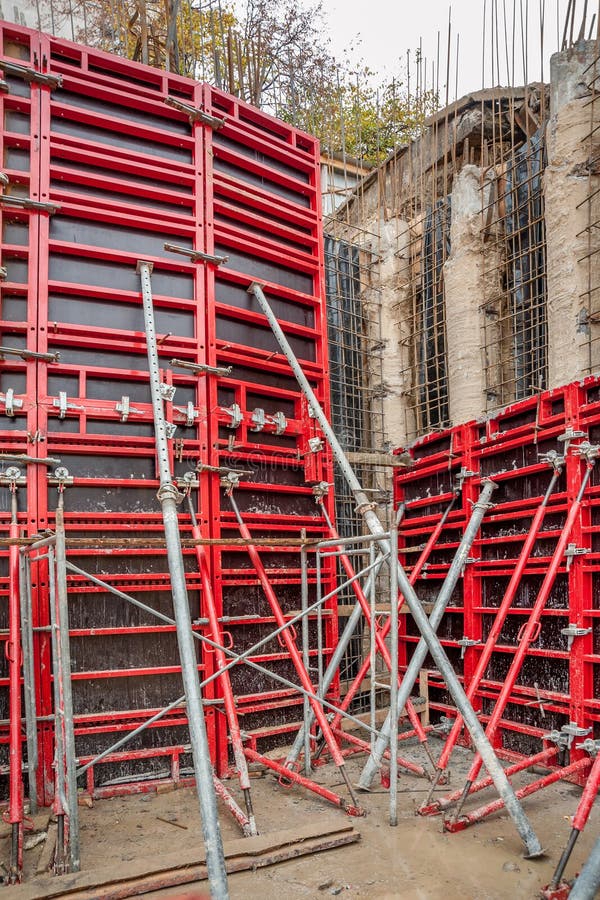 Formwork Panels Connected by Clamps Stock Image - Image of wall ...