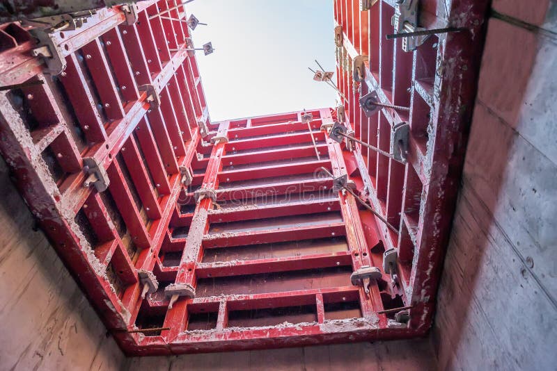 Formwork Panels Connected by Clamps Stock Photo - Image of prop ...
