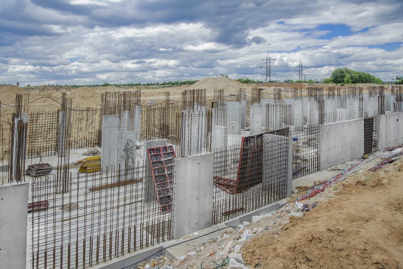Formwork Panels Create a Concrete Stock Photo - Image of site, connect ...
