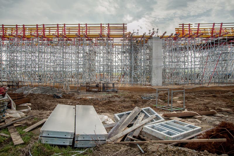 Formwork panels stock image. Image of support, wooden - 253087525