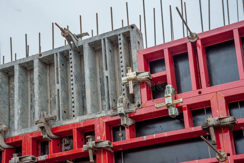 Formwork panels in housing stock image. Image of forming - 254100101