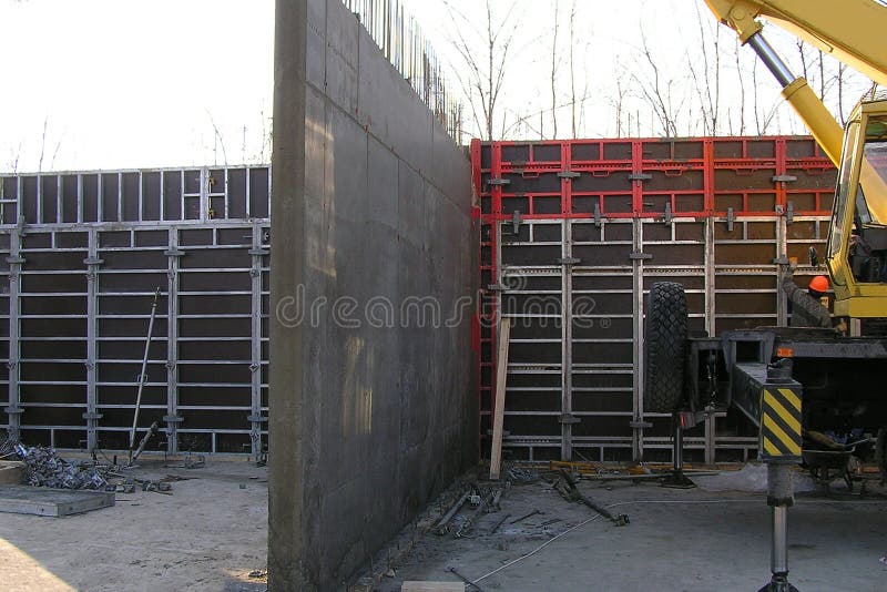 Formwork Panels in Industrial Stock Image - Image of built, bridge ...