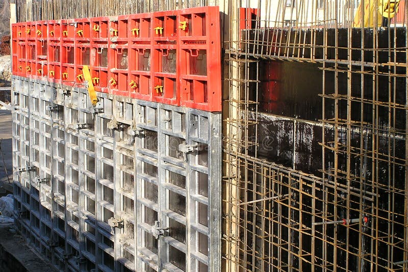 Formwork Panels in Industrial Stock Image - Image of strong, material ...