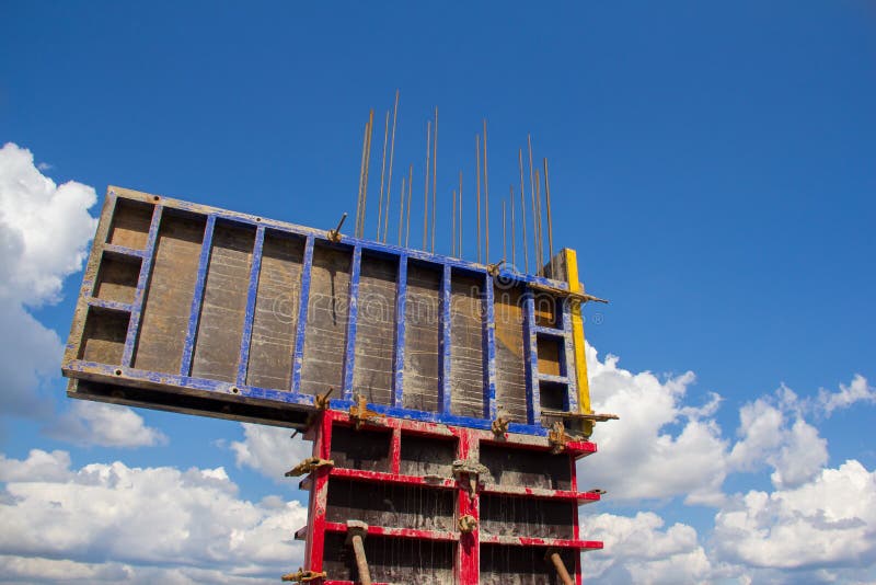 Formwork for Pouring the Concrete Base of the Building. Stock Photo ...