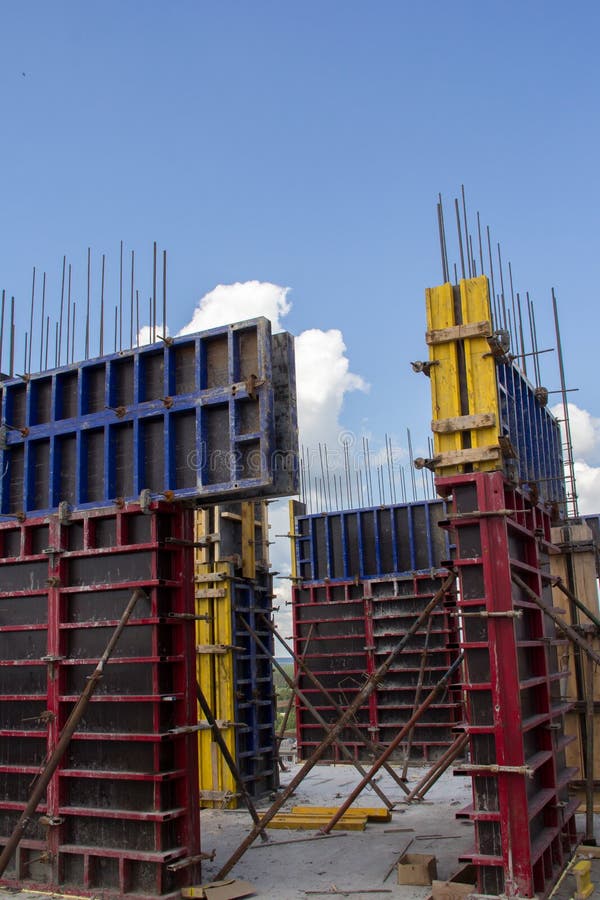 Formwork for Pouring the Concrete Base of the Building. Stock Image ...