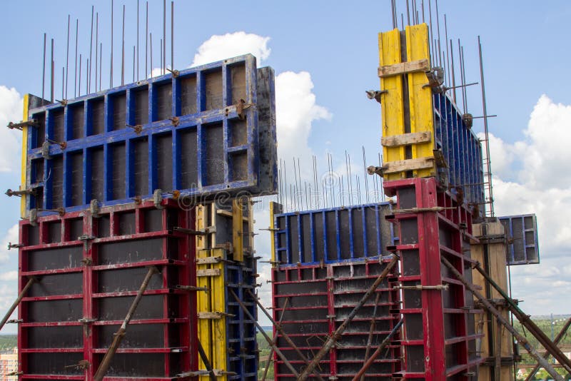 Formwork for Pouring the Concrete Base of the Building. Stock Photo ...