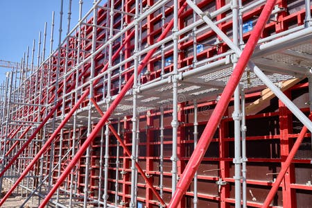 Formwork of Reinforced Concrete Walls Stock Photo - Image of ...