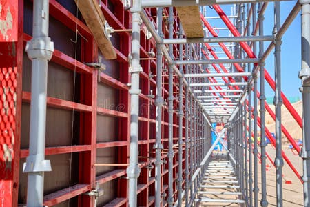 Formwork of Reinforced Concrete Walls Stock Image - Image of formwork ...