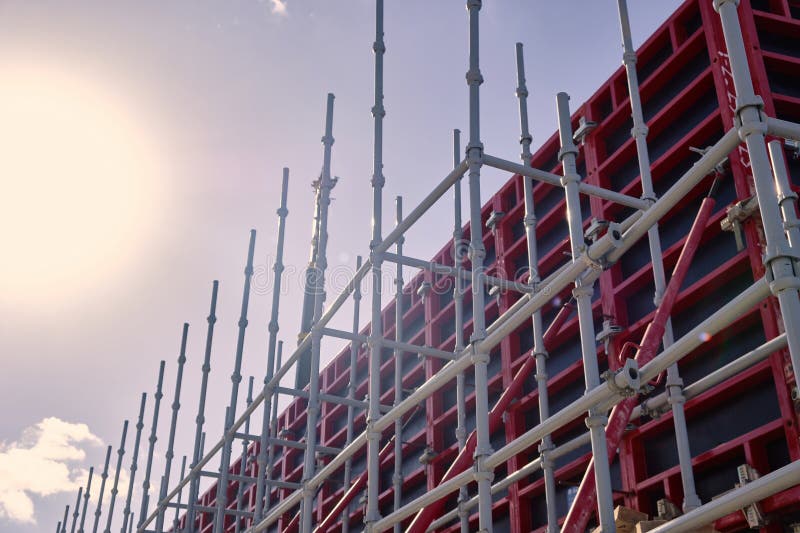 Formwork of Reinforced Concrete Walls Stock Photo - Image of casting ...