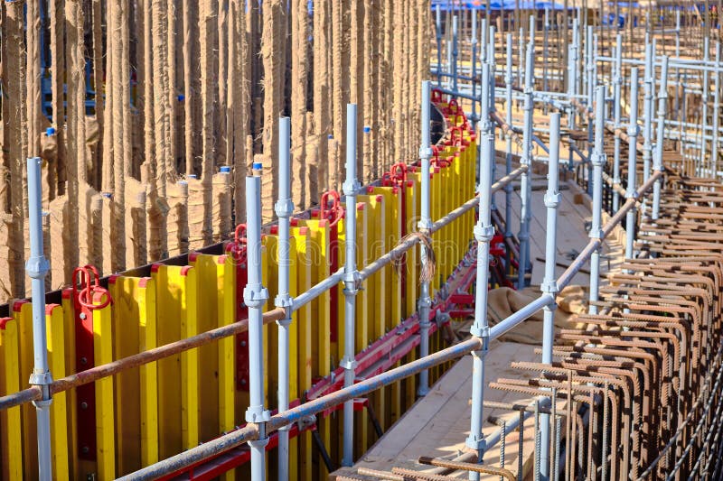 Formwork of Reinforced Concrete Walls Stock Photo - Image of formwork ...