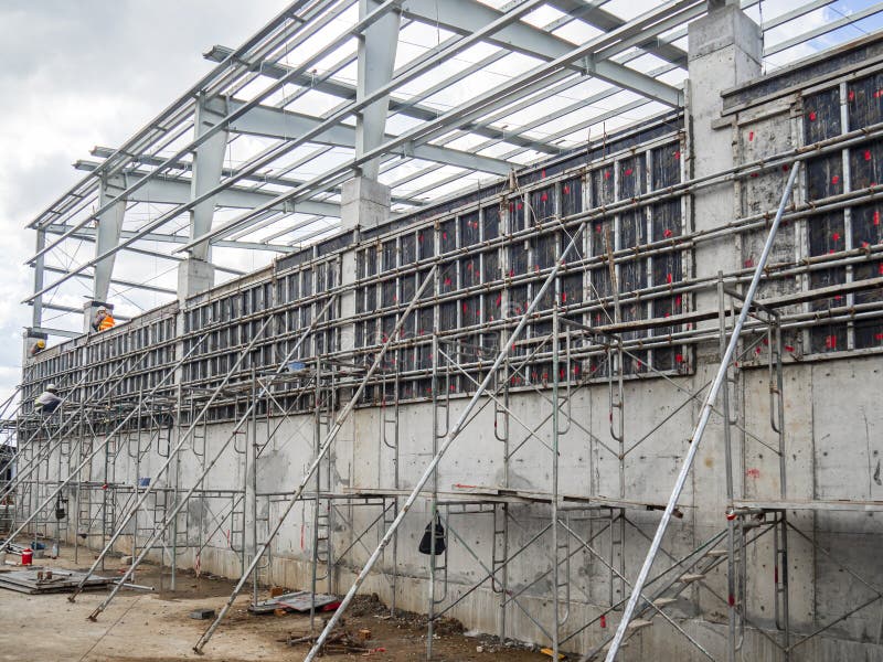 Formwork for Retaining Wall, Construction in Progress. Stock Image ...