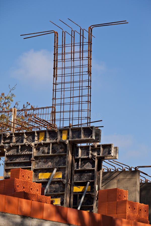 Formwork and steel bars stock image. Image of reinforcement - 22750099