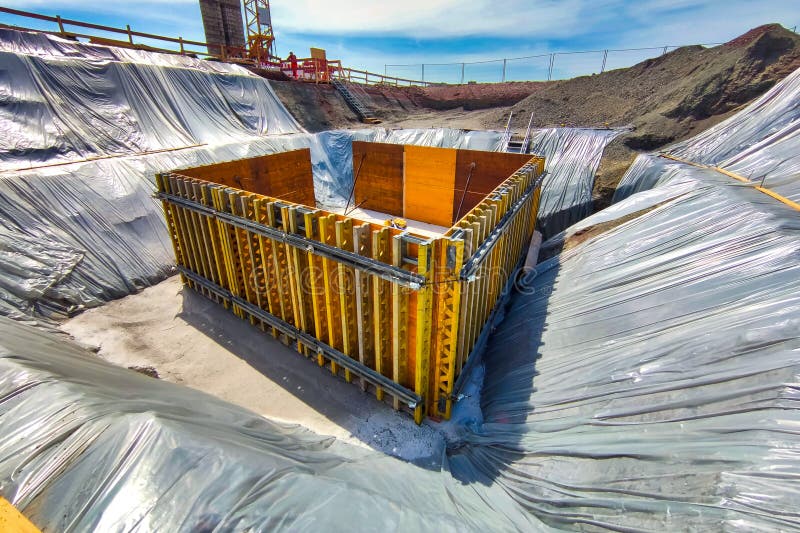 Formwork in the trench stock image. Image of secured - 231214143