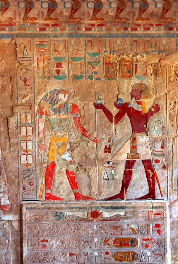 Forntida Egypten Färgbilder Redaktionell Arkivfoto - Bild av hieroglyfi ...
