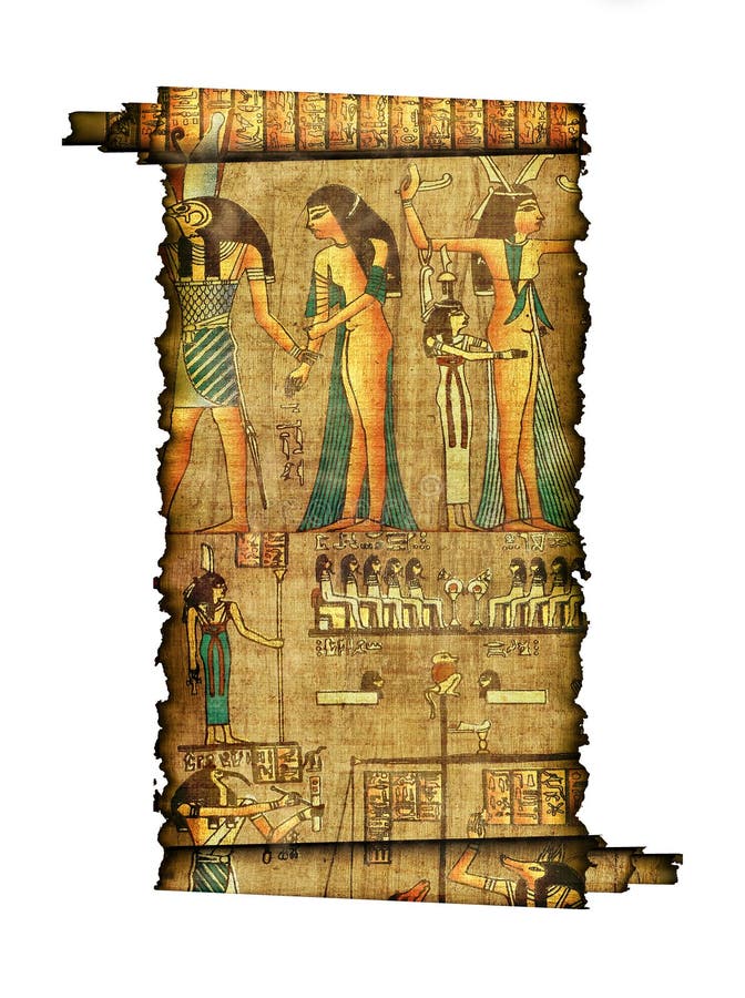 Forntida Egyptisk Papyrusscroll Stock Illustrationer - Illustration av ...