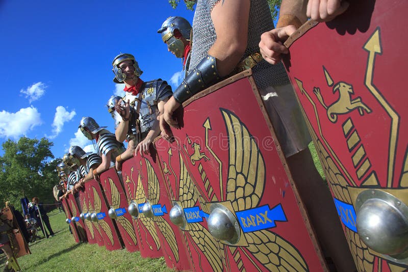 Forntida Rome: Reenactment Av Striden Mellan Marcus Aurelius Och ...
