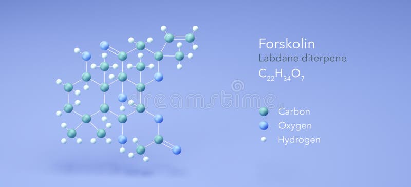Forskolin Molecule, Molecular Structures, Labdane Diterpene, 3d Model ...