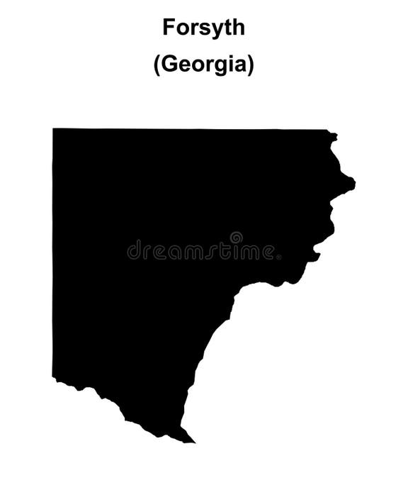 Forsyth outline map stock vector. Illustration of region - 357891999