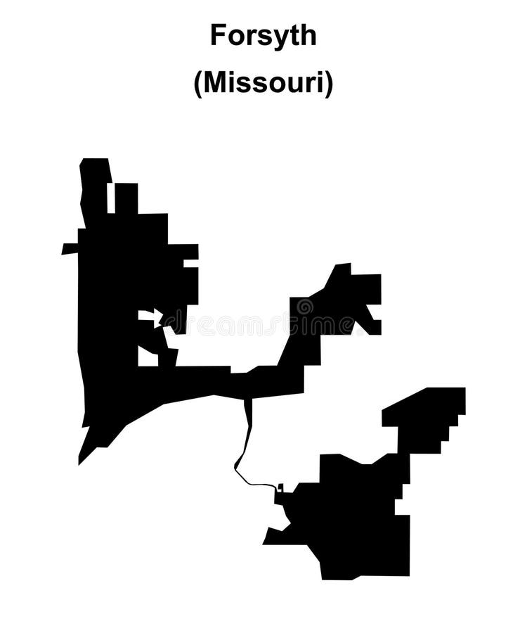 Forsyth outline map stock vector. Illustration of cartography - 387456966