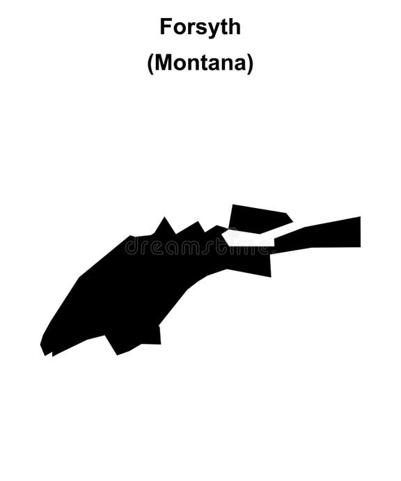 Forsyth outline map stock vector. Illustration of detailed - 387465448