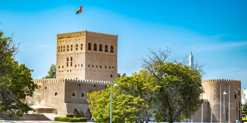 The Fort at Al-Hujrah in Sohar, Oman Stock Photo - Image of peninsula ...