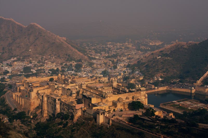 India Jaipur Amber Fort in Rajasthan Stock Photo - Image of fort ...