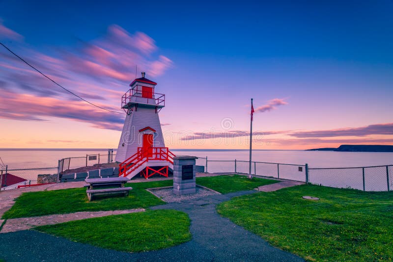 Fort Amherst Lighthouse at St John, Newfoundland Stock Photo - Image of ...