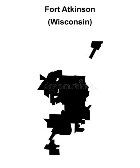 Fort Atkinson outline map stock vector. Illustration of template ...