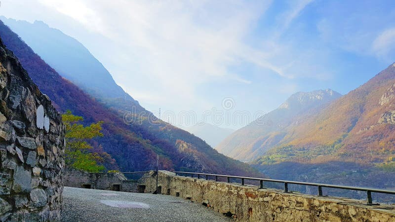 Fort of bard in Italy stock image. Image of panoramic - 104499927