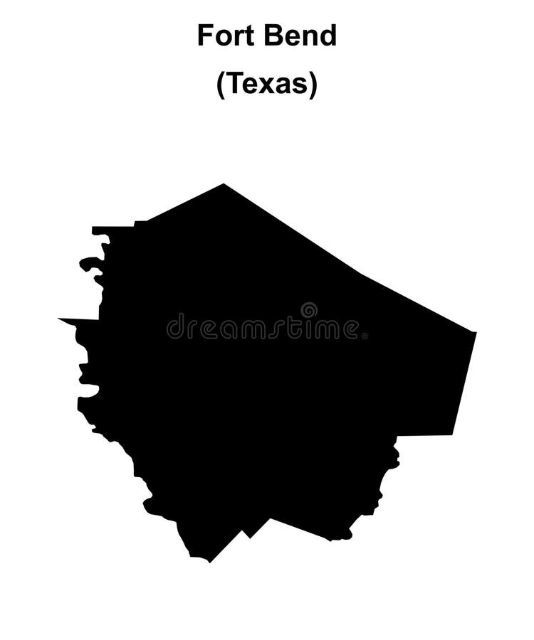 Fort Bend outline map stock vector. Illustration of silhouette - 361791412