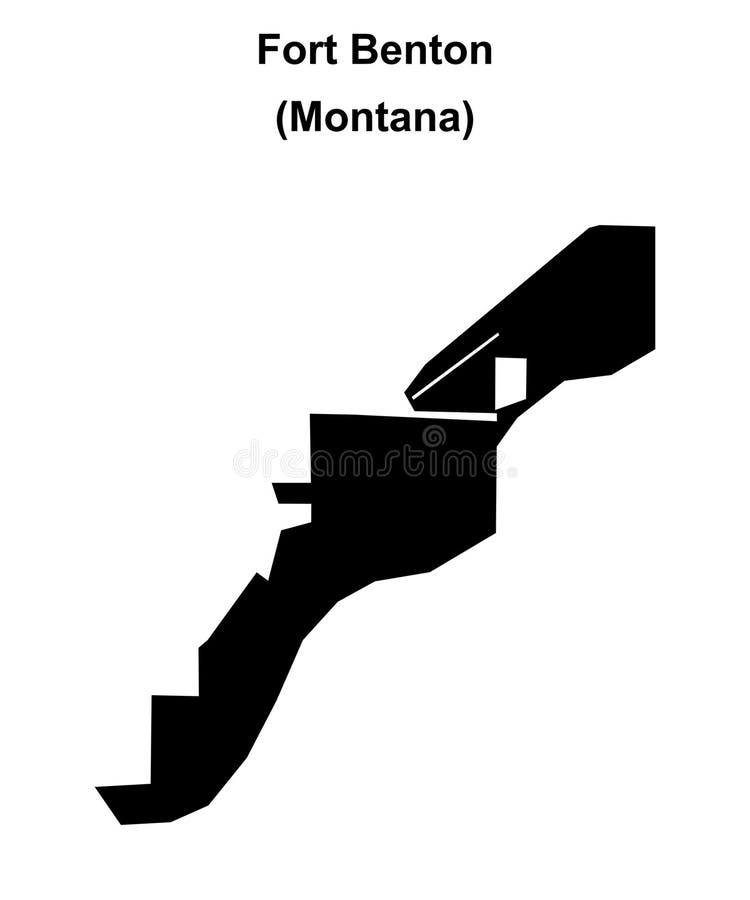 Fort Benton outline map stock vector. Illustration of city - 387465479