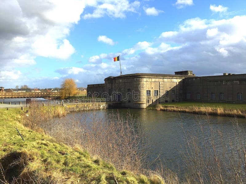 Fort Breendonk (Belgien) redaktionell fotografering för bildbyråer ...