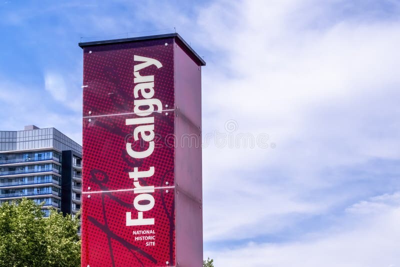 Fort Calgary Calgary Sign editorial stock photo. Image of street ...