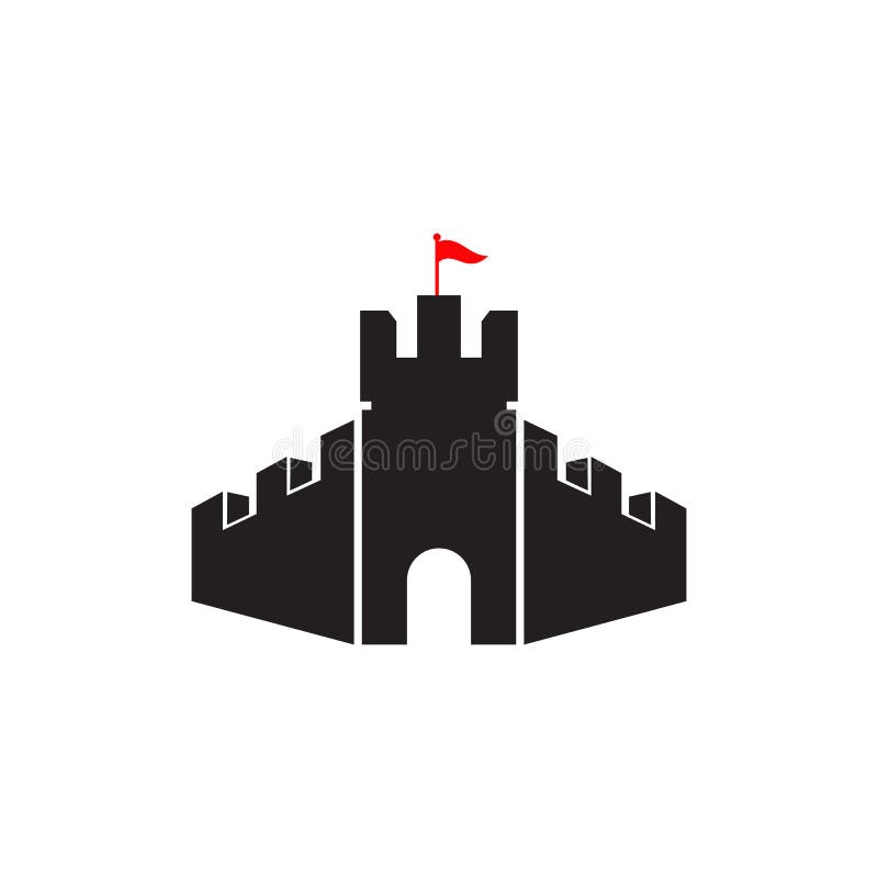 Fort Castle Logo Design Template Stock Vector - Illustration of defend ...